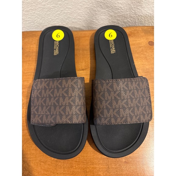 MICHAEL Michael Kors | Shoes | Michael Kors Mk Logo Print Slides ...